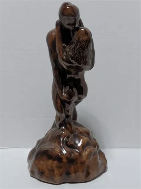 VINTAGE PASSIONATE LOVE Erotic Art Naked Man Woman Embracing Ceramic