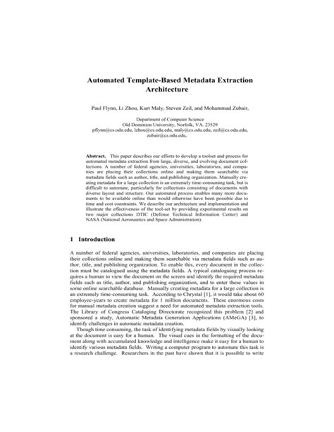 DOC Extracting Metadata And Structure