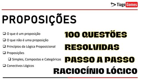 Proposições Lógicas Princípios Da Lógica 100 Questões De