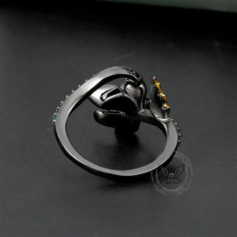 Rose Olivine Brass Women Ring Gthic