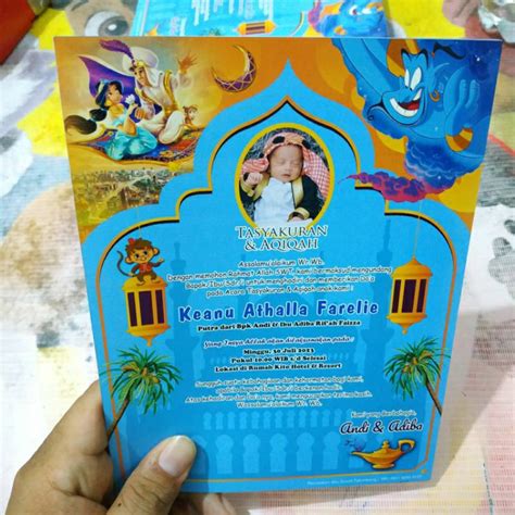 Jual Kilat 1 Hari Jadi Undangan Aqiqah Khitan Aladdin Jasmine Jinny