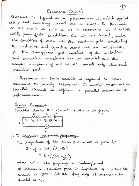 Resonant Circuits Theory Pdf