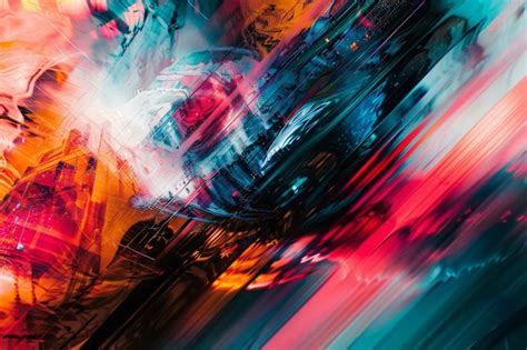 Vibrant Abstract Art Featuring Dynamic Colors And Energetic Forms Creating A Sense Of Motion And