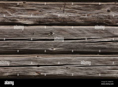 Wooden Wall From Log As Background Obsolete Carpentry Boards Panel
