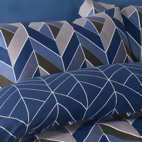 Ohs Abstract Chevron Duvet Cover Set Navy King