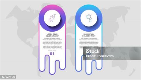 Infografis Dengan 2 Lingkaran Dan Label Templat Vektor Abstrak