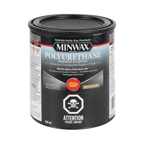 Water Based Polyurethane Semi Gloss Varnish 946 Ml Canac