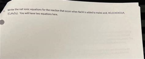 Solved Write The Net Ionic Equations For The Reaction That Chegg