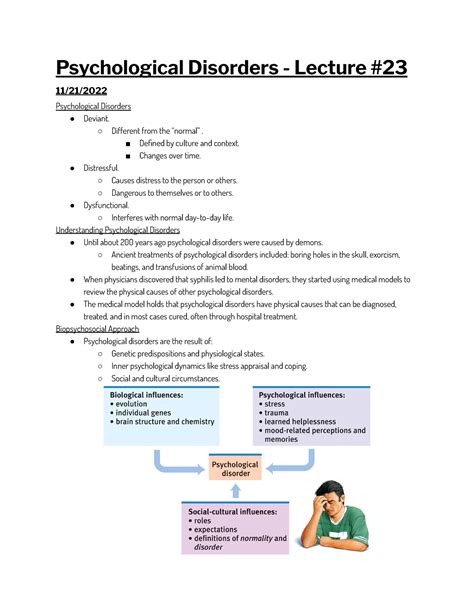Psychological Disorders Lecture 23 Psychological Disorders