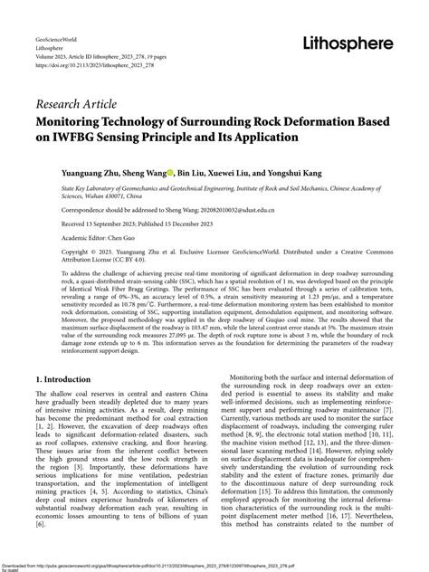 Pdf Monitoring Technology Of Surrounding Rock Deformation Based On