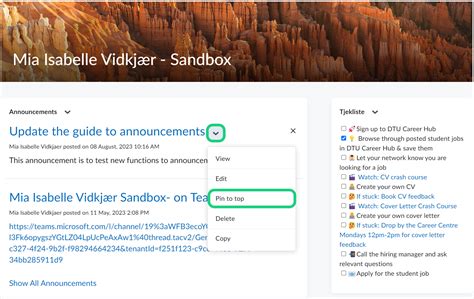 Dtu Learn Support Creating An Announcement