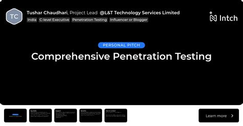 Tushar Chaudhari Comprehensive Penetration Testing Intch