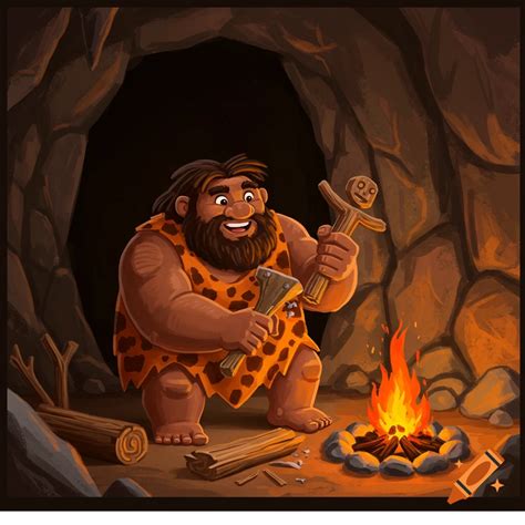 Chubby Caveman Woodworking On Craiyon