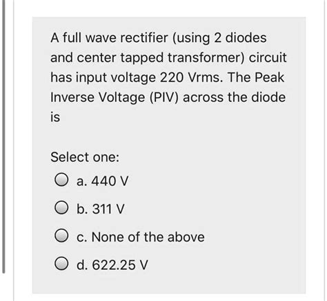 a full wave rectifier using 2 diodes and center tapped transformer