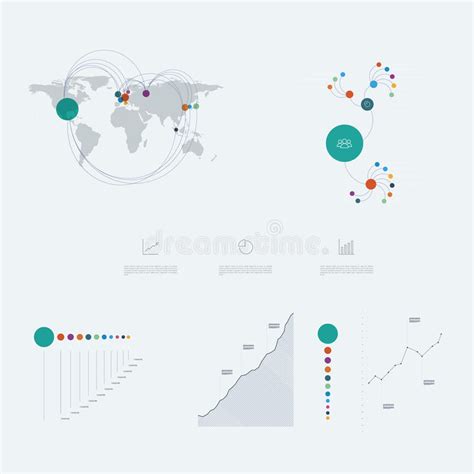 Infographics Template With Business Charts And Graphs Elements Marketing Data Presentation