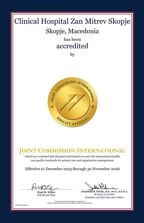 Joint Commission International Граѓаните на Македонија треба да бидат