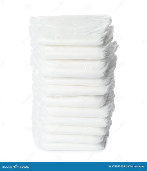 Stack Of Baby Diapers Isolated Stock Image Image Of Baby Garment 176050075