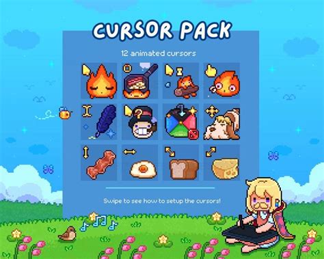 Kawaii Mouse Cursors Pack 12 Designs Desktop Decor Cute Pixel Art