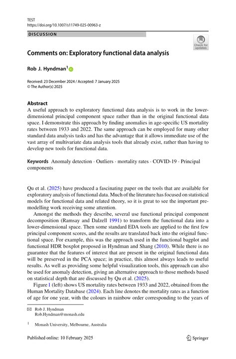 Pdf Comments On Exploratory Functional Data Analysis