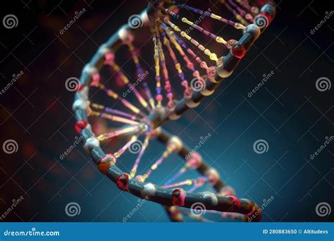 Dna Double Helix With Complementary Bases Locking Together Stock