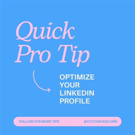 How To Optimize Your Linkedin Profile Career Transitions Center Of Chicago Posted On The Topic