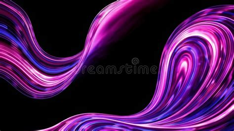 Dynamic Waves Of Pink And Purple Light Against A Black Background Abstract Energy Flow Concept