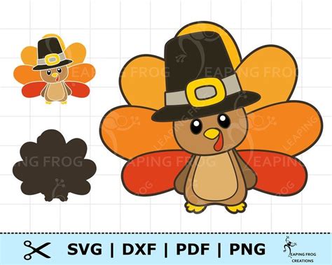 Turquía SVG PNG 3 versiones Archivos cortados en capas Cricut