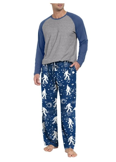 Adobk Cherry Berries Print Mens Pajamas Set Long Sleeve Soft Pajamas