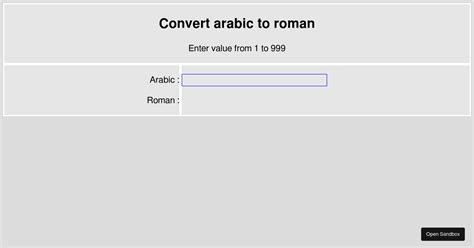 Tc Soft ArabicToRoman Codesandbox