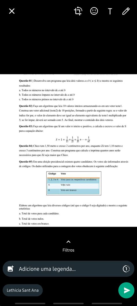 Exerc Cios De Algoritmo Algoritmos
