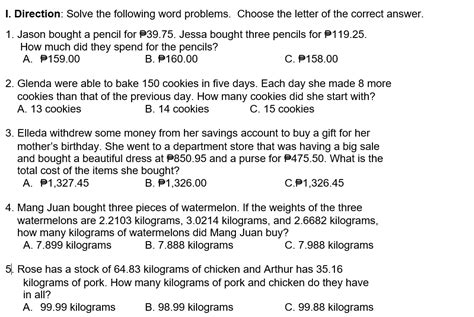 I Direction Solve The Following Word Problems Studyx
