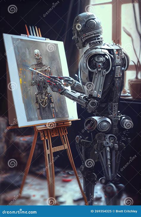 Ai De Inteligencia Artificial Para Pintura De Robots Stock De