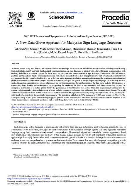 Pdf A New Data Glove Approach For Malaysian Sign Language Detection