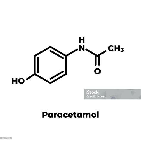 Paracetamol Or Acetaminophen Chemical Structure Skeletal Formula On