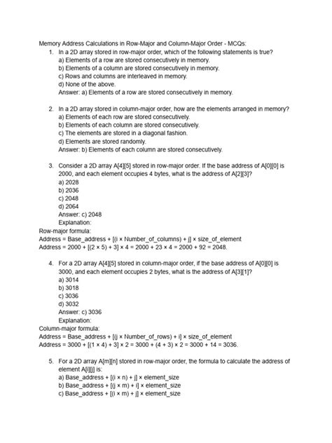 Mcq Memory Address Pdf Computer Programming Computer Data