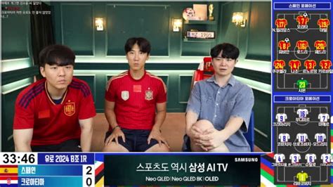 Live 유로2024 B조 스페인크로아티아 Feat장코치 With 삼성전자 Ai Tv 아프리카tv Vod