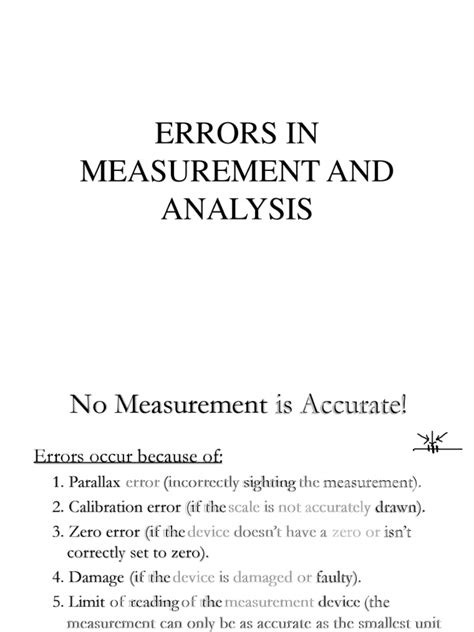 Errors In Measurement Analysis Pdf