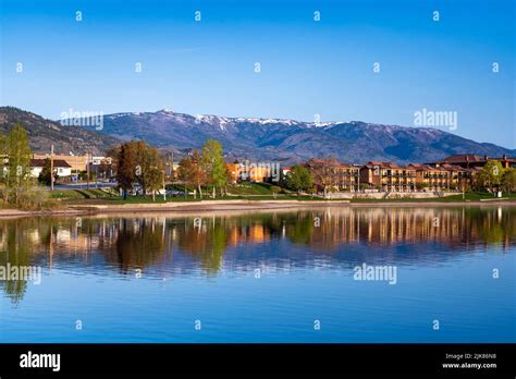 Reflection On A Calm Osoyoos Lake British Columbia Canada Stock Photo
