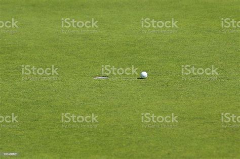 Bola Golf Dan Lubang Foto Stok Unduh Gambar Sekarang Area Green