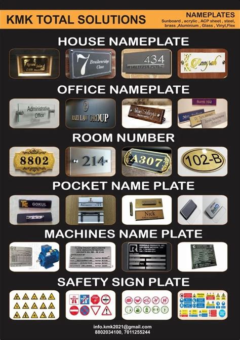 Multicolor Name Plate Manufacturers Office Name Plate Sizedimension