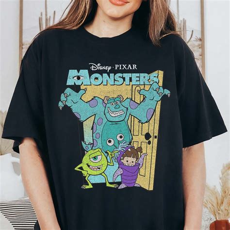 Disney Pixar Monsters Inc Mike Sully Boo Group Cartoon T Shirt