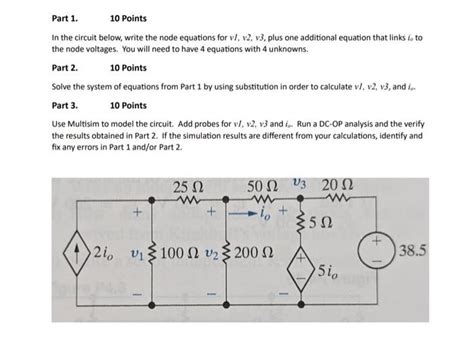 Solved Part 1 10 Points In The Circuit Below Write The