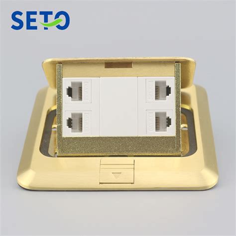 SeTo Pop Up Type Floor Socket Four Ports Network Lan RJ45 Cat5e Wall