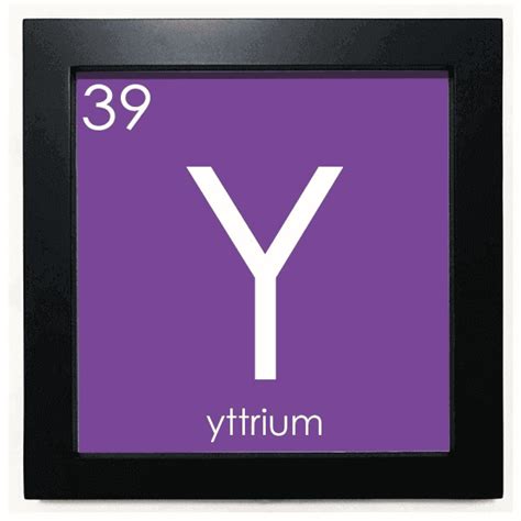 Chestry Elements Period Table Transition Metals Yttrium Y Black Square