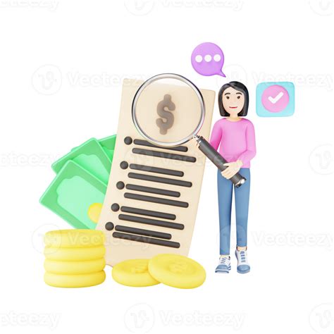 Payment Breakdown Concept 3d Character Illustration Of Financial