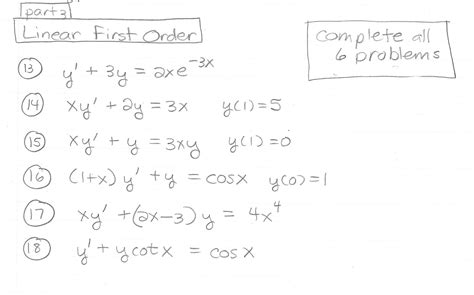 Solved parts Linear First Order complete all (13) | Chegg.com