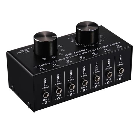Lossless Audio Input Signal Selector Audio Input Switch 6 IN 1 OUT Adjustable Output Volume 3