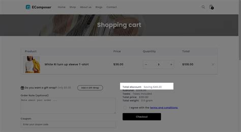 Cart Summary Ecomposer Landing Page Builder