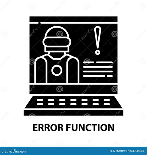Error Function Icon Black Vector Sign With Editable Strokes Concept Illustration Stock