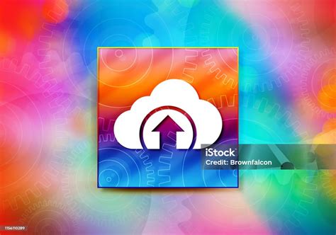 클라우드 업로드 아이콘 추상 다채로운 배경 보케 디자인 일러스트 개념에 대한 스톡 벡터 아트 및 기타 이미지 개념 교환 네트워크 서버 Istock